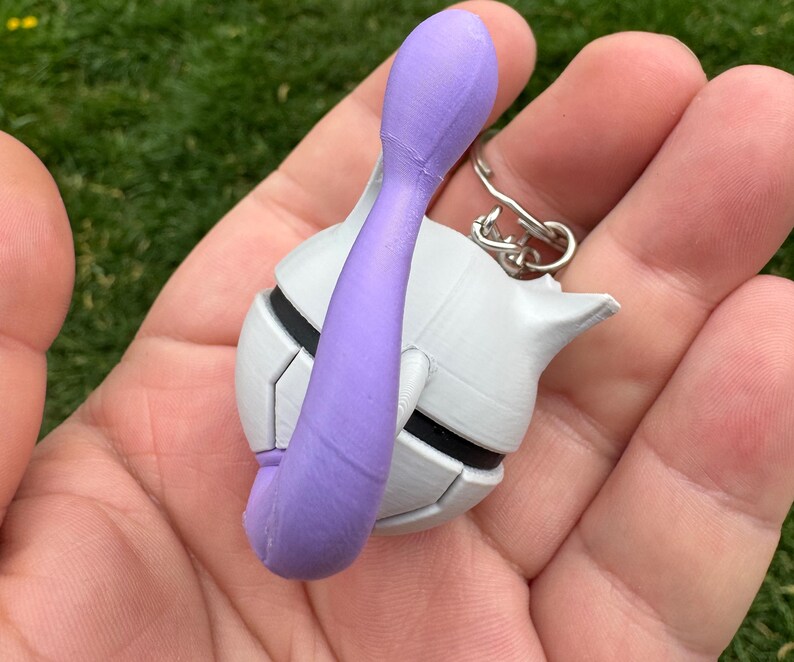 3D Printed Mewtwo Poké Ball Keychain – Legendary Pokémon Accessory ...