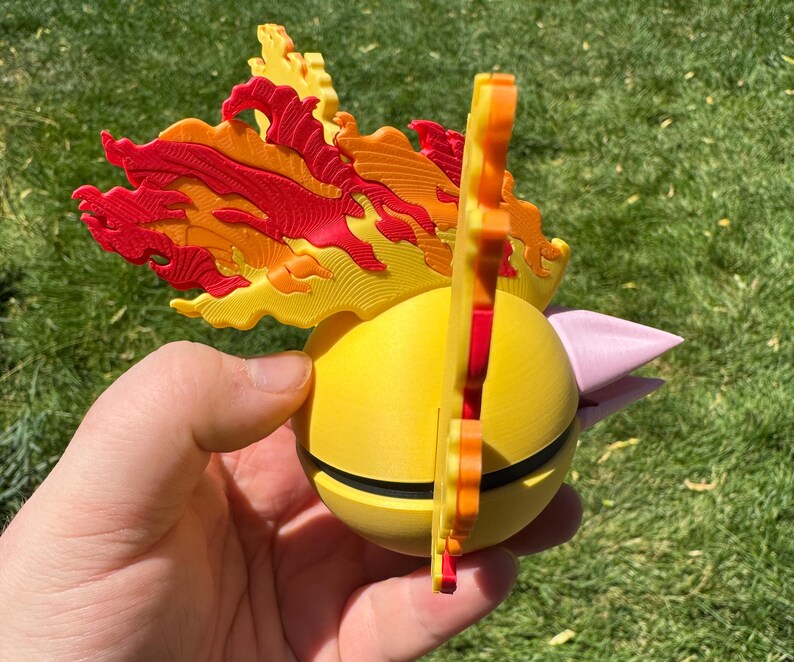 3D Printed Flame Phoenix Sphere – Fire-themed Fantasy Collector Display ...