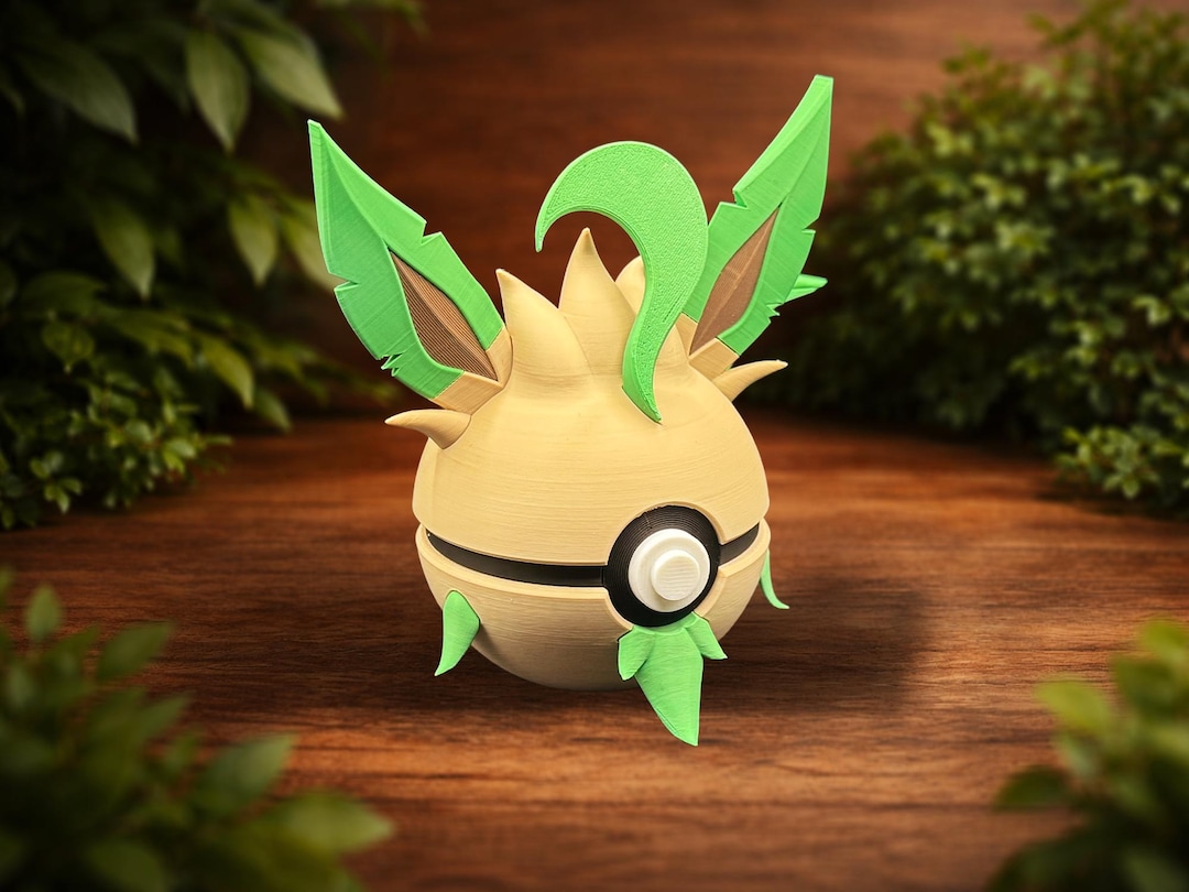 Leafeon Pokéball Display | 3D Printed Anime Collectible Desk Decor - Etsy