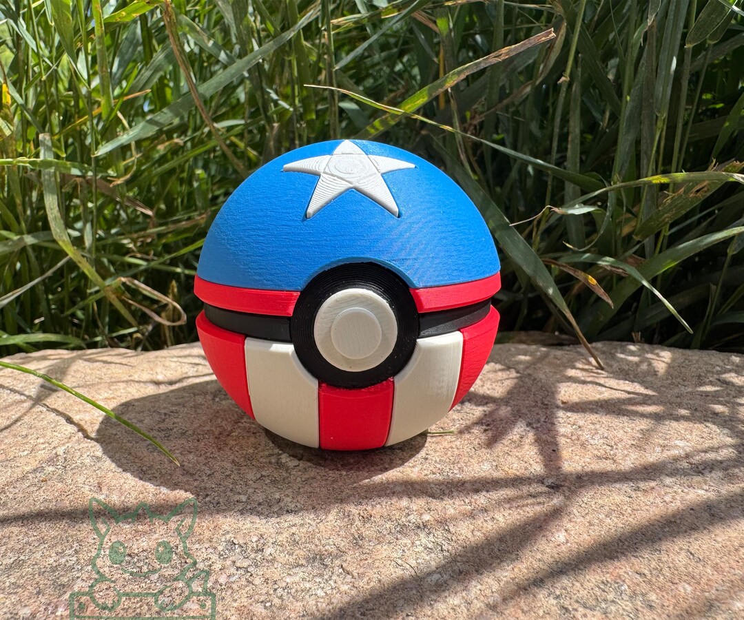 3D Printed Captain America Poké Ball | Super Soldier-inspired Collector ...