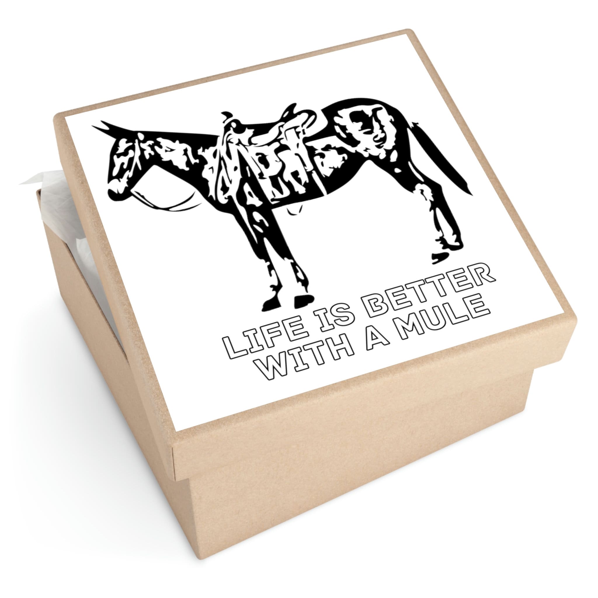 Life is Better With A Mule Square Vinyl Stickers. Mule Lover. Mule ...