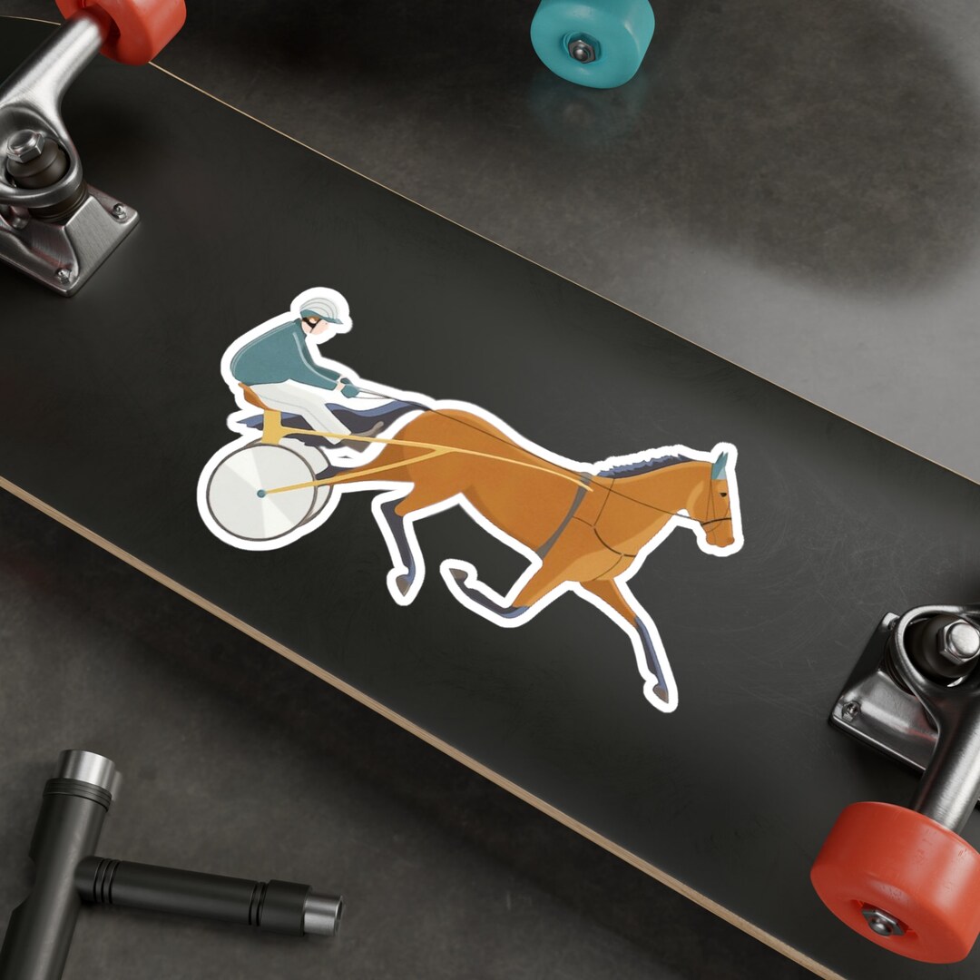 Standardbred Sticker. Harness Racing. Sulky. Horse Racing. Kiss-cut ...