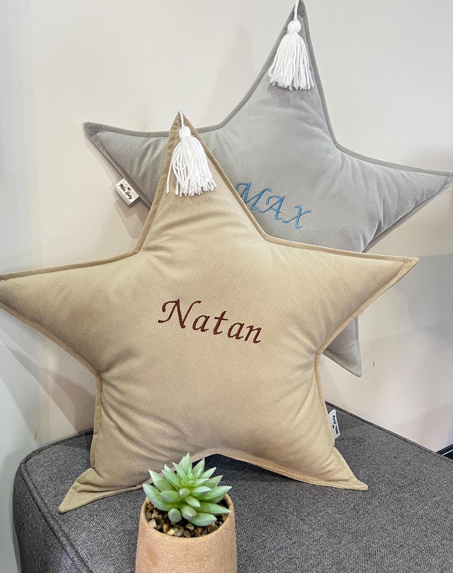 Pillow With Child's Name – Personalized Velvet Pillow for Kids, Custom ...