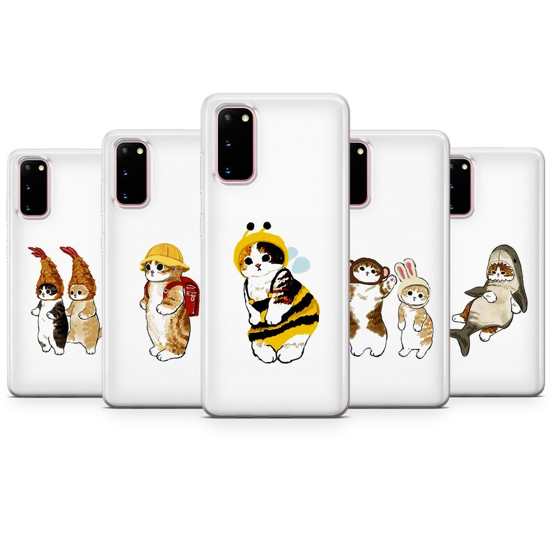 Cute Cat Phone Case, Japanese Cat Phone Cover for Samsung S21, A50, A51 ...