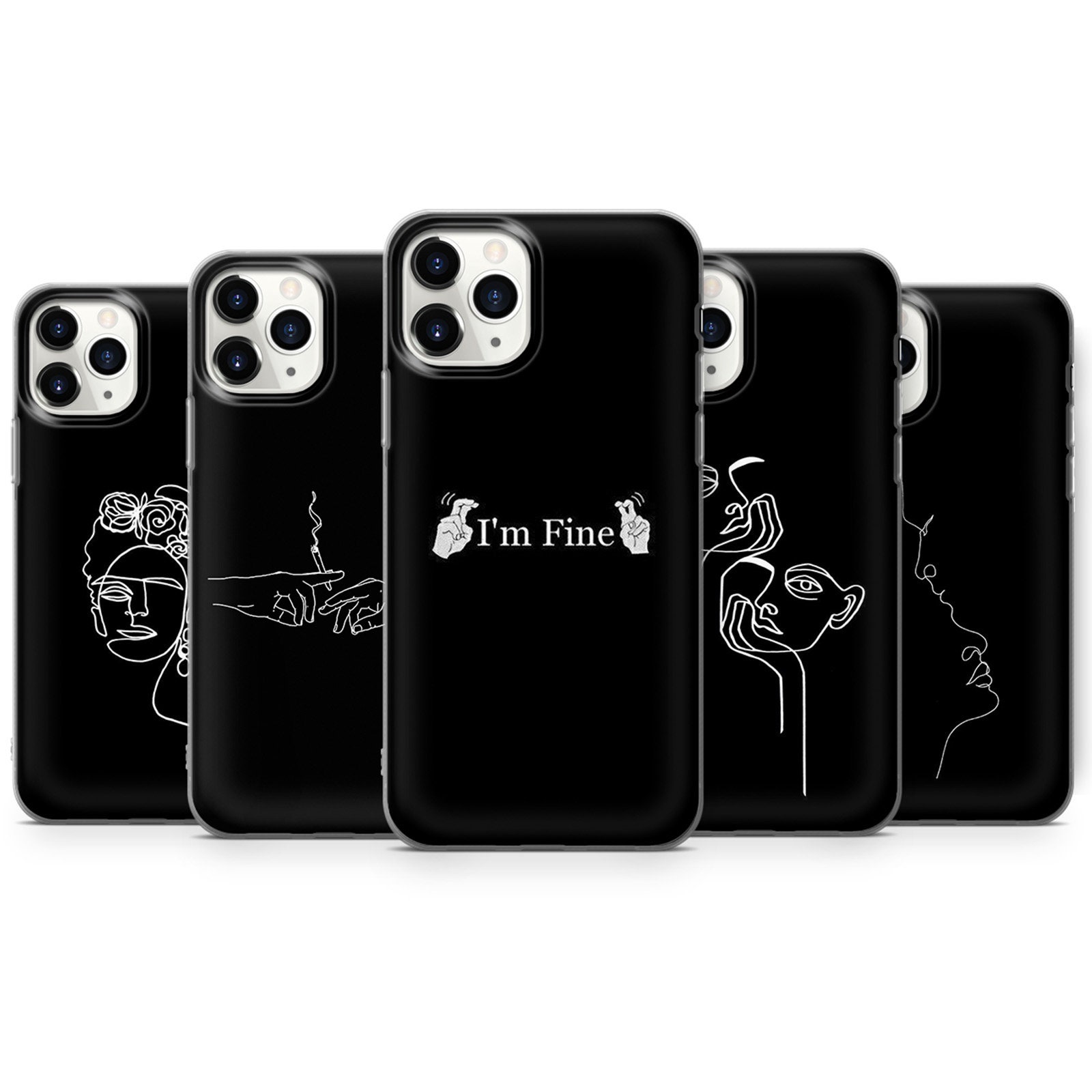 One Line Drawing Phone Case Minimalistic Phone Cover for | Etsy