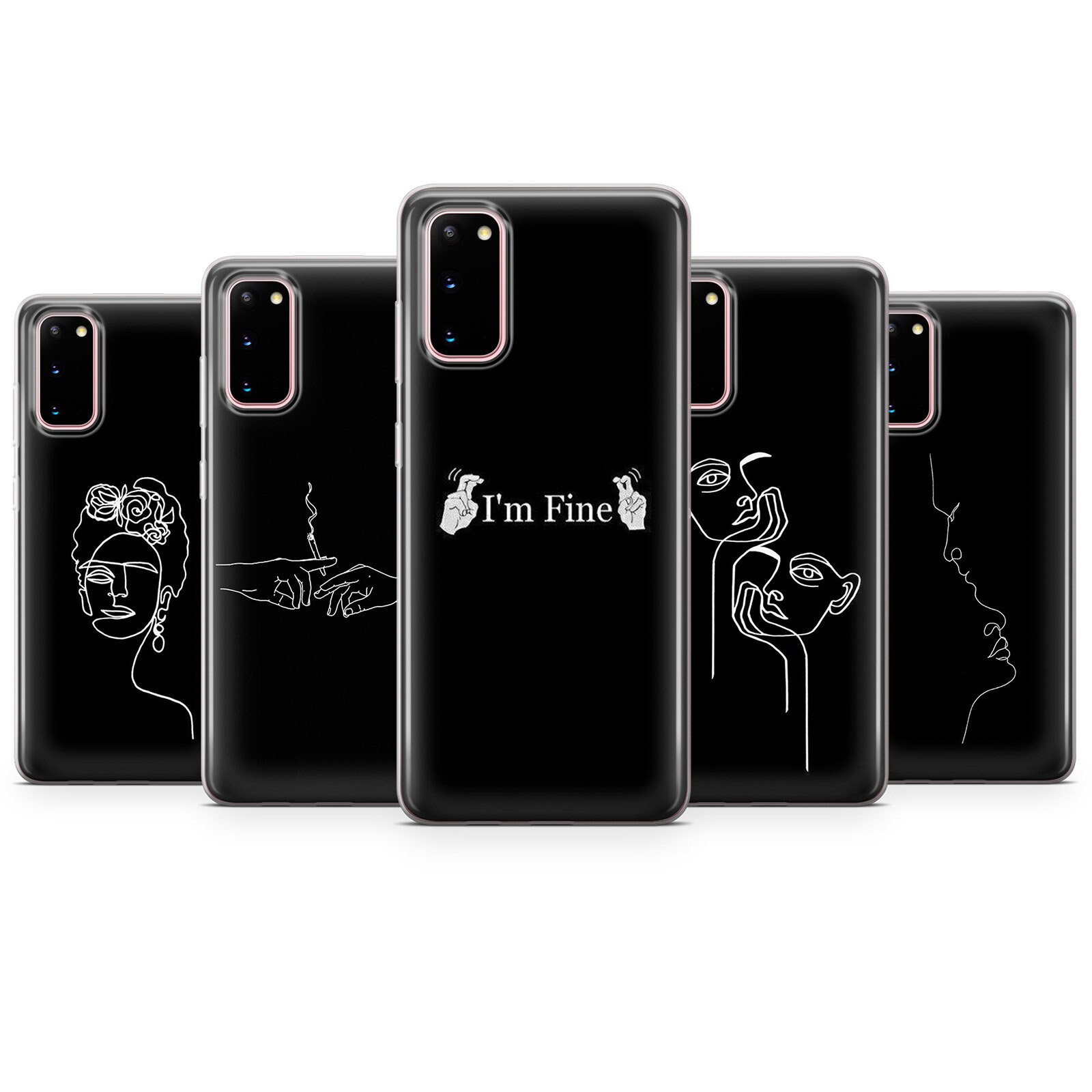 One Line Drawing Phone Case, Minimalistic Cover for iPhone 14 Pro, 13 ...