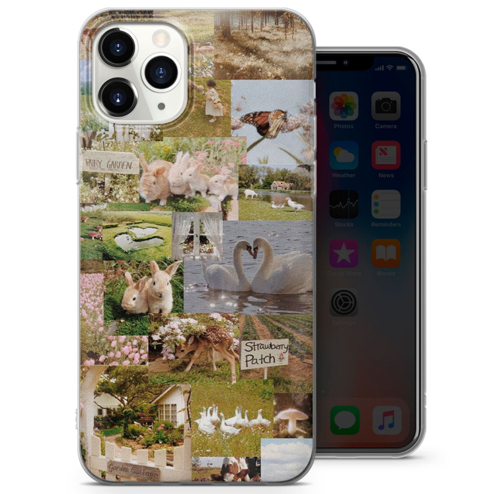 Cottagecore Phone Case, Aesthetic Collage Cover for iPhone 14 Pro, 13 ...