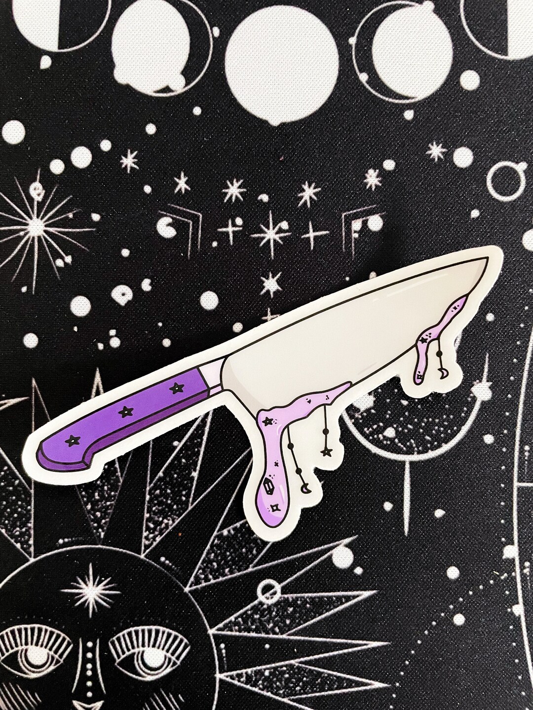 Celestial Knife Clear Weatherproof Sticker - Etsy