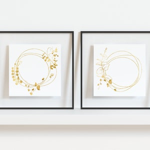 Gold Foil Floral Frames Clipart, Gold Botanical Clipart PNG, Botanical ...