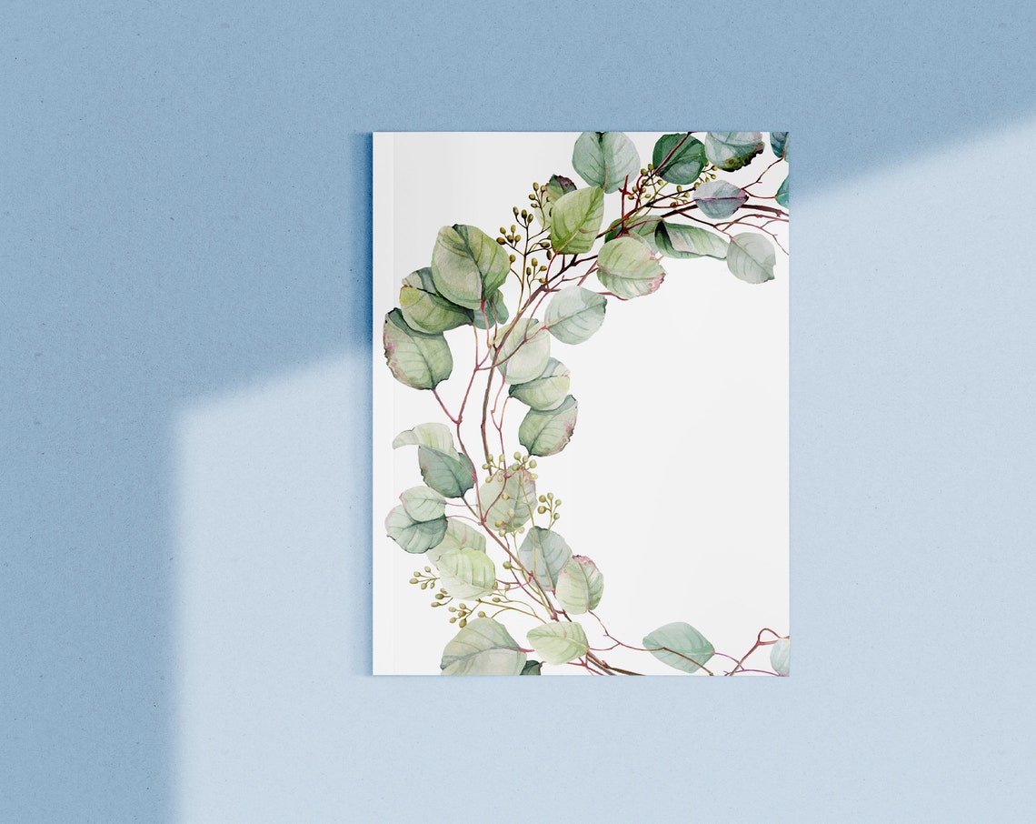 Watercolor Eucalyptus Wreath Clipart. Greenery Wreath Leaf | Etsy