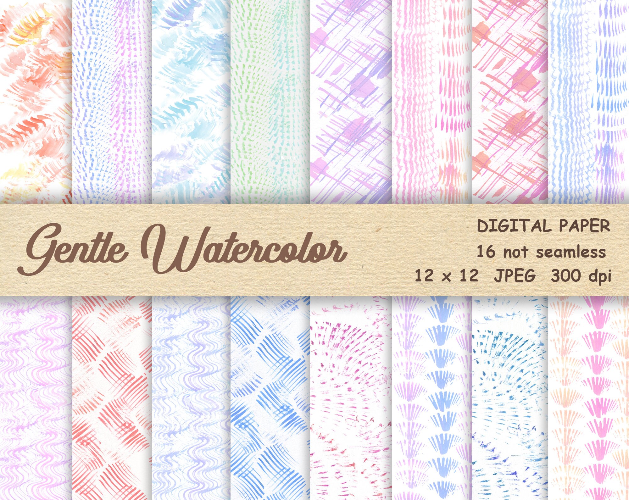 Watercolor Digital Paper. Abstract Printable Paper Pack. - Etsy