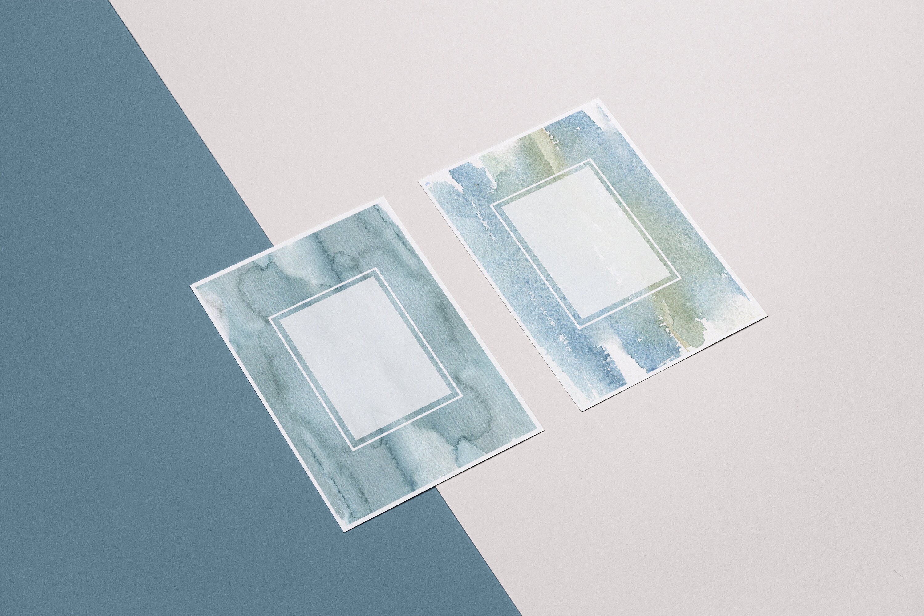 Dusty Blue Ombre Watercolor Digital Paper Pack. Blue Watercolor ...