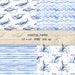 Ocean Life Digital Scrapbook Paper Set. Watercolor Nautical Seamless ...