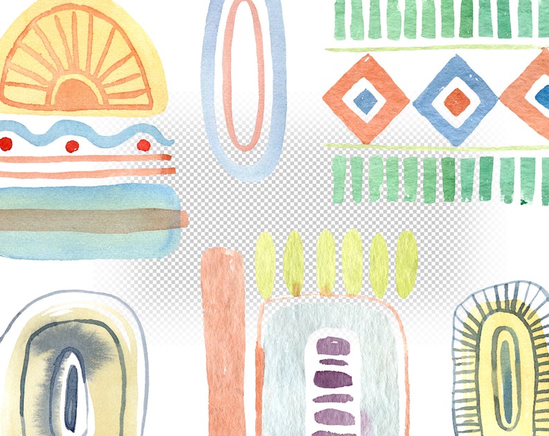 Hand Drawn Minimalist Boho Clipart Abstract Shapes Social - Etsy