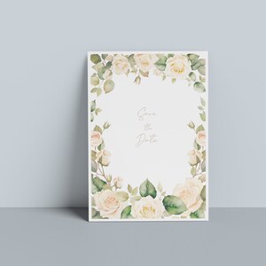 Watercolor Neutral Rose Frame Clipart. Cream Flower Border PNG. Beige ...