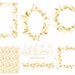Gold Glitter Flowers Clipart, Golden Floral Bouquets, Borders, Golden ...