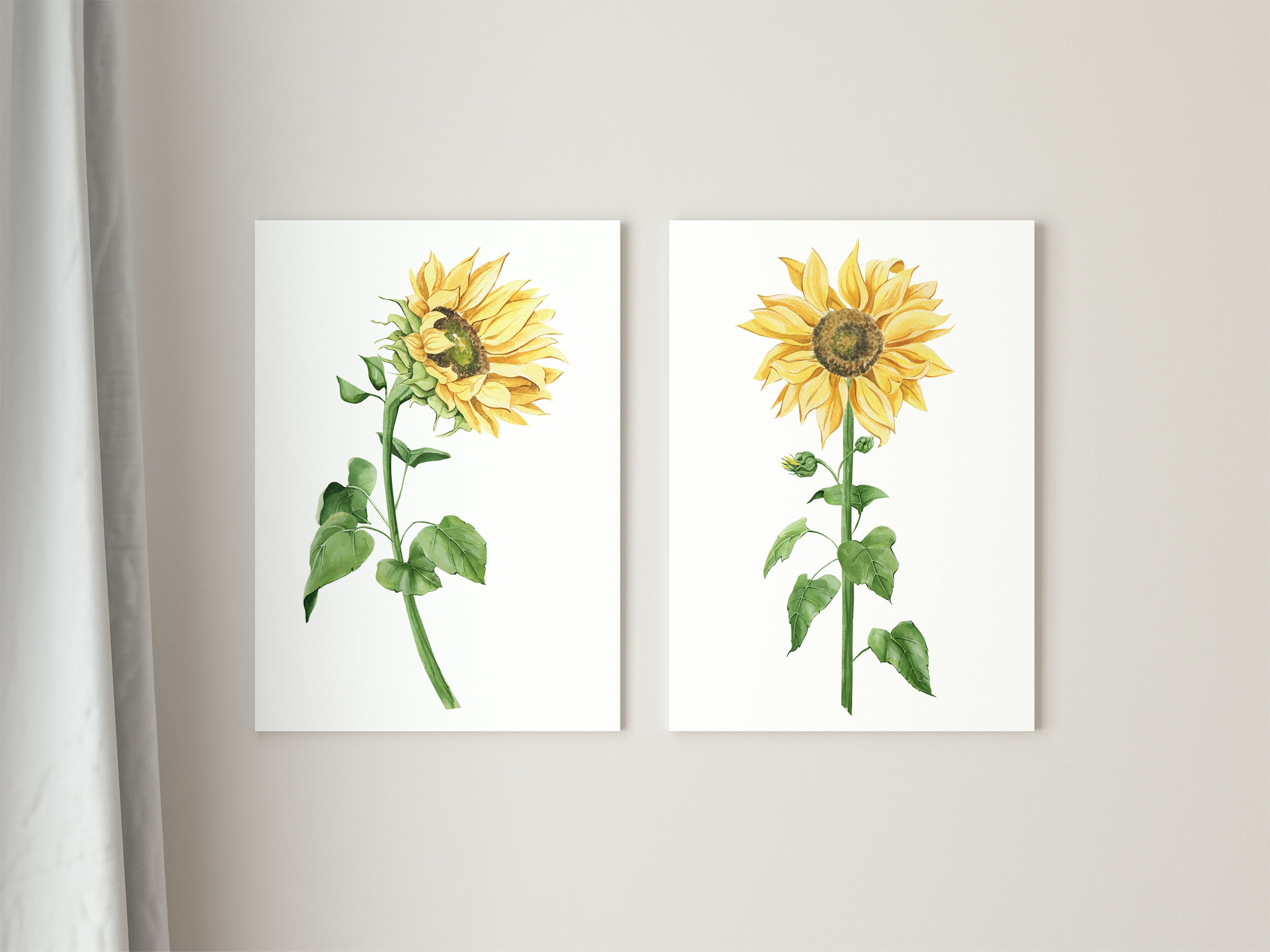Watercolor Sunflower PNG Clipart. Hand Painted Yellow Flowers. - Etsy