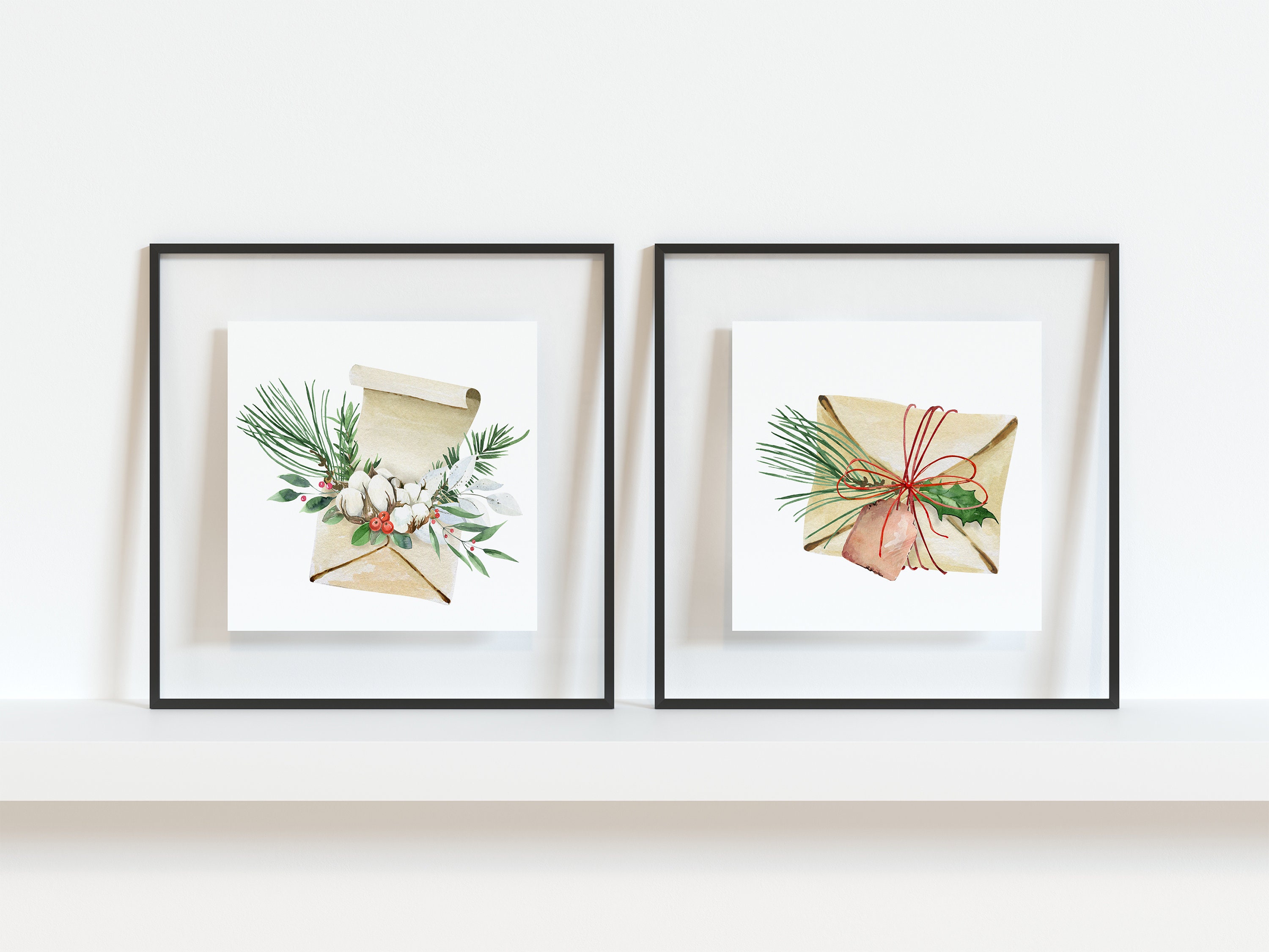 Watercolor Christmas Clipart. Winter Decor PNG. Printable - Etsy