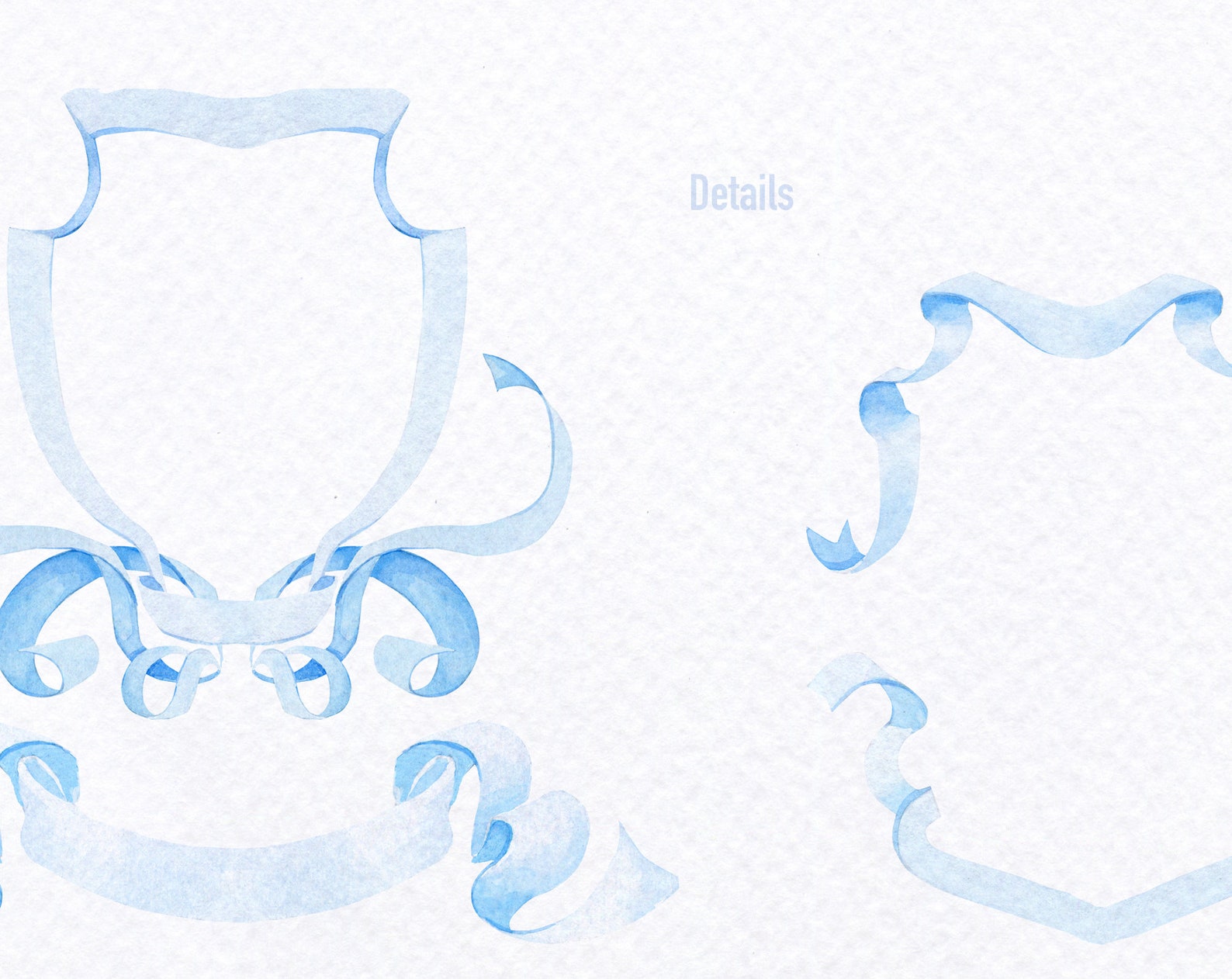 Watercolor Blue Crest Frames and Ribbons Baby Boy Shower - Etsy