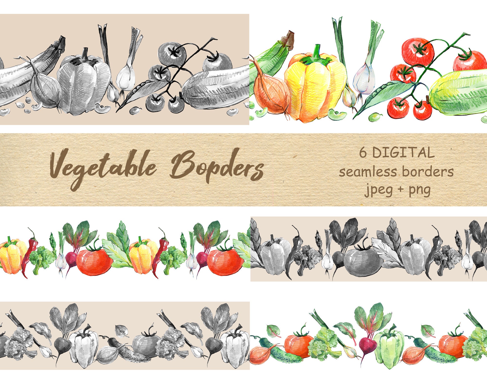 Fruits And Vegetables Border Clipart