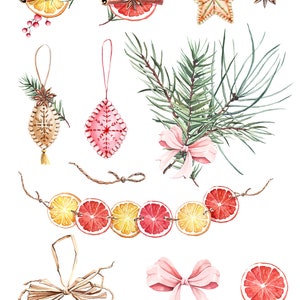 Christmas Watercolor Clipart. Holidays Watercolor PNG. Watercolor ...
