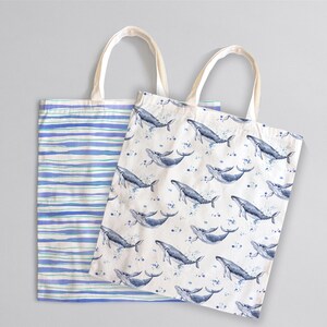 Ocean Life Digital Scrapbook Paper Set. Watercolor Nautical Seamless ...