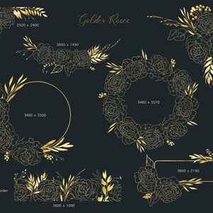Golden Flowers Clipart, Gold Glitter Botanical Clipart, Printable ...