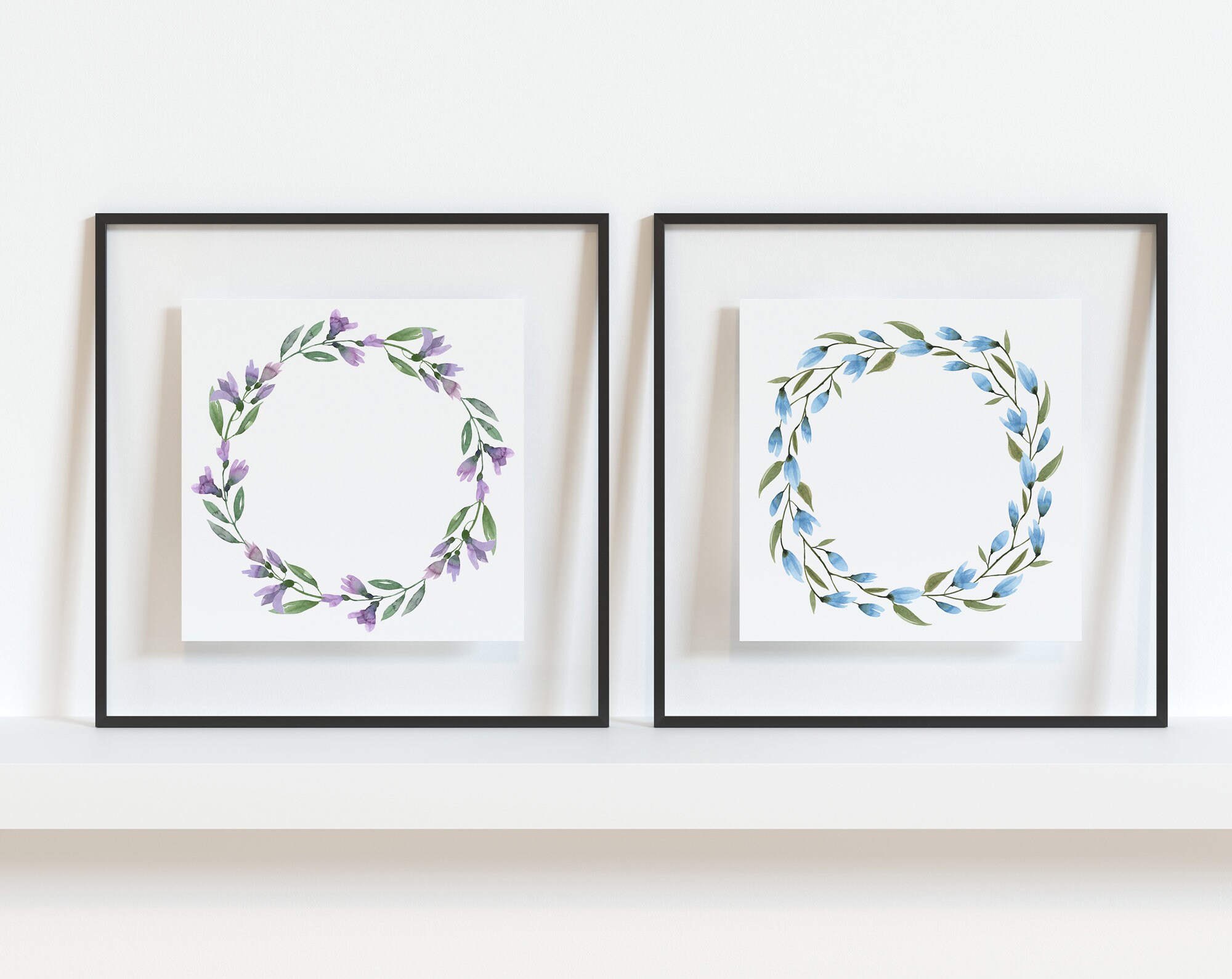Wild Floral Frame Watercolor Clipart. Meadow Floral PNG, Tiny Delicate ...