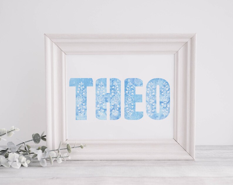 Watercolor Lettering and Numbers Clipart. Blue Alphabet - Etsy