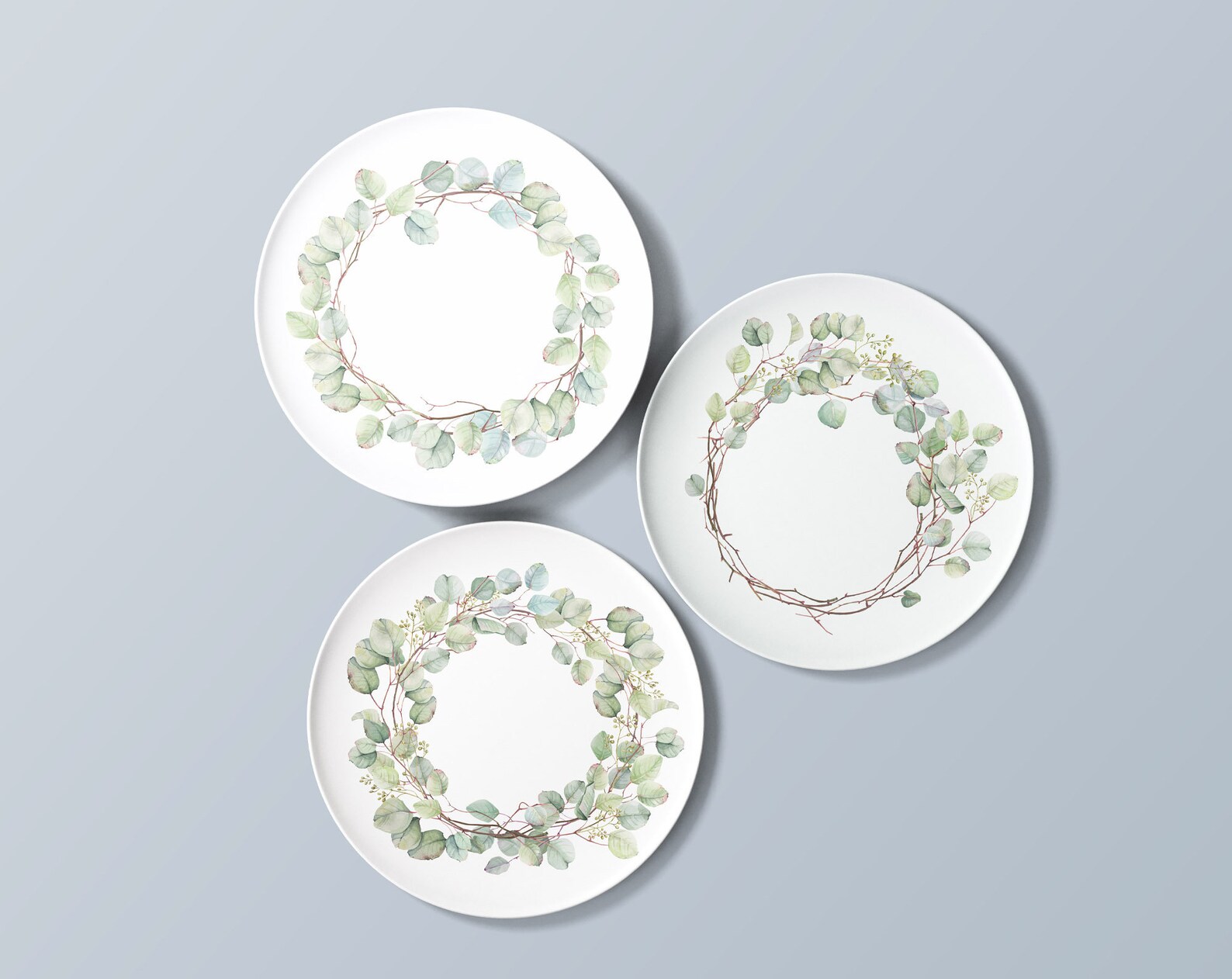 Watercolor Eucalyptus Wreath Clipart. Greenery Wreath Leaf - Etsy