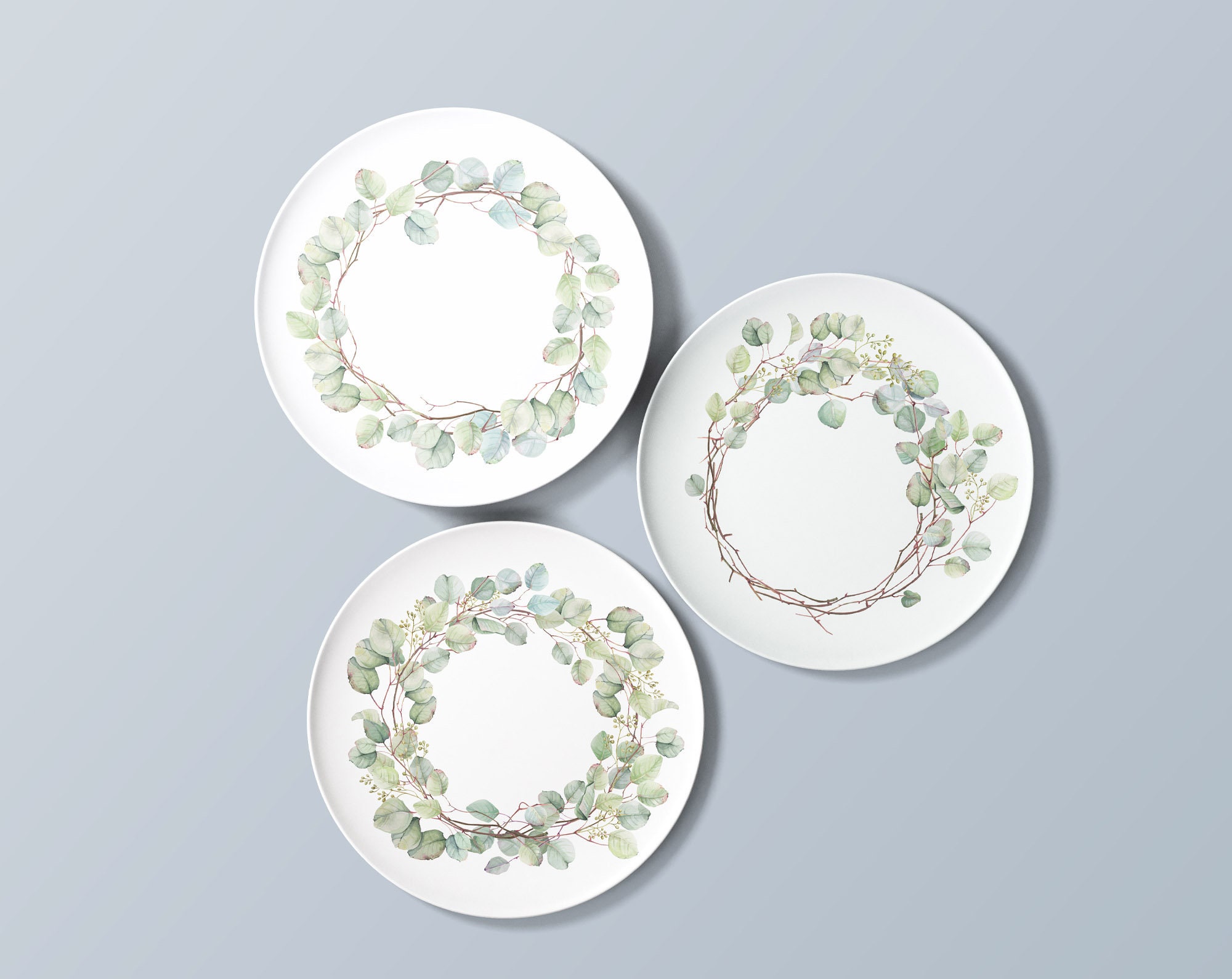 Watercolor Eucalyptus Wreath Clipart. Greenery Wreath Leaf - Etsy