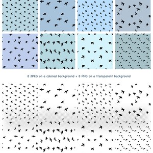 Abstract Flying Birds Paper. Seamless Pattern. Abstract Bird - Etsy