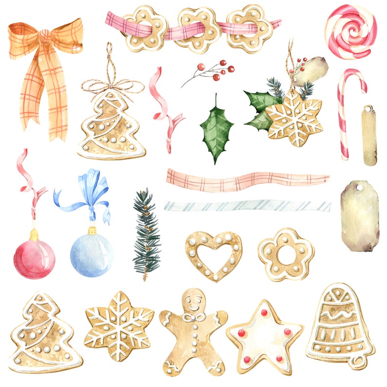 Winter Baking Clipart. Watercolor Christmas Sweets. Watercolor - Etsy
