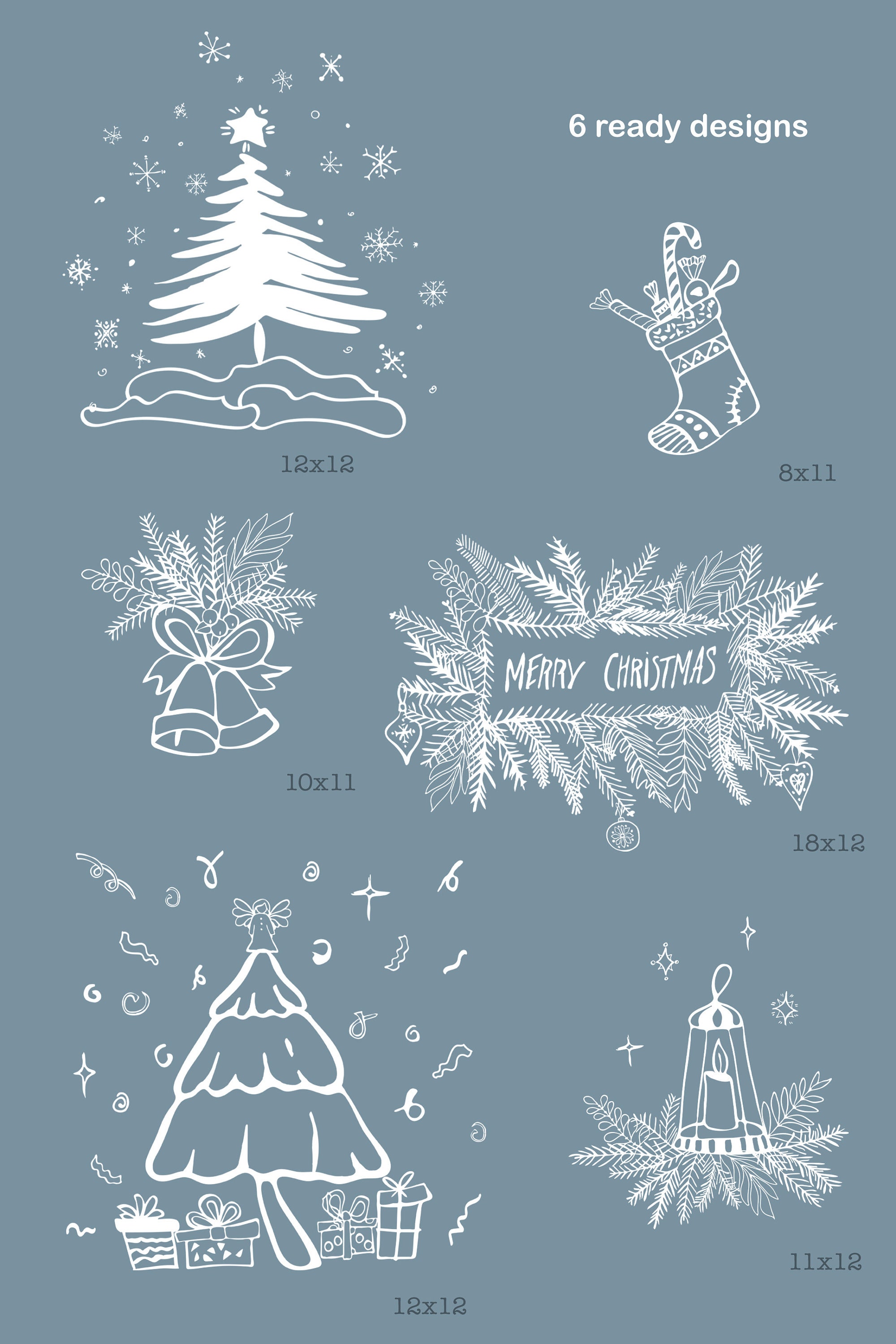 Christmas Line Art Clipart. Christmas Doodles. Winter Png and | Etsy