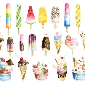 Ice Cream Clipart, Waffle Cone Dessert, Ice Cream Printable, Summer Ice ...