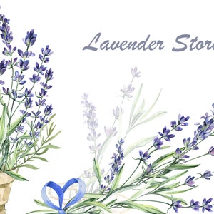 Lavender Watercolor Floral Clipart. Lavender Bouquet. Lavender Frame ...