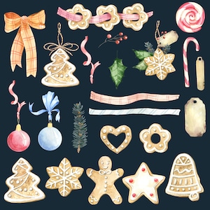 Winter Baking Clipart. Watercolor Christmas Sweets. Watercolor Digital ...
