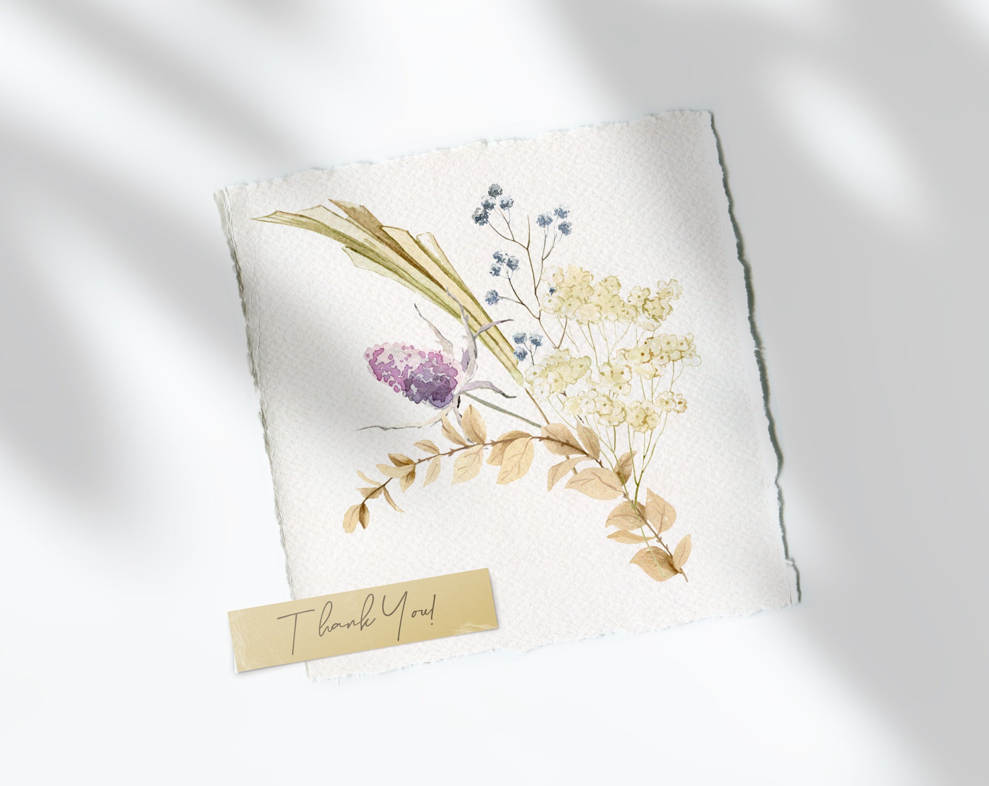 Dried Boho Florals Clipart. Watercolor Bohemian Flowers and - Etsy