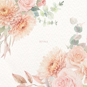 Blush Floral Watercolor Clipart, Pink Wedding Baby Shower Clip Art ...