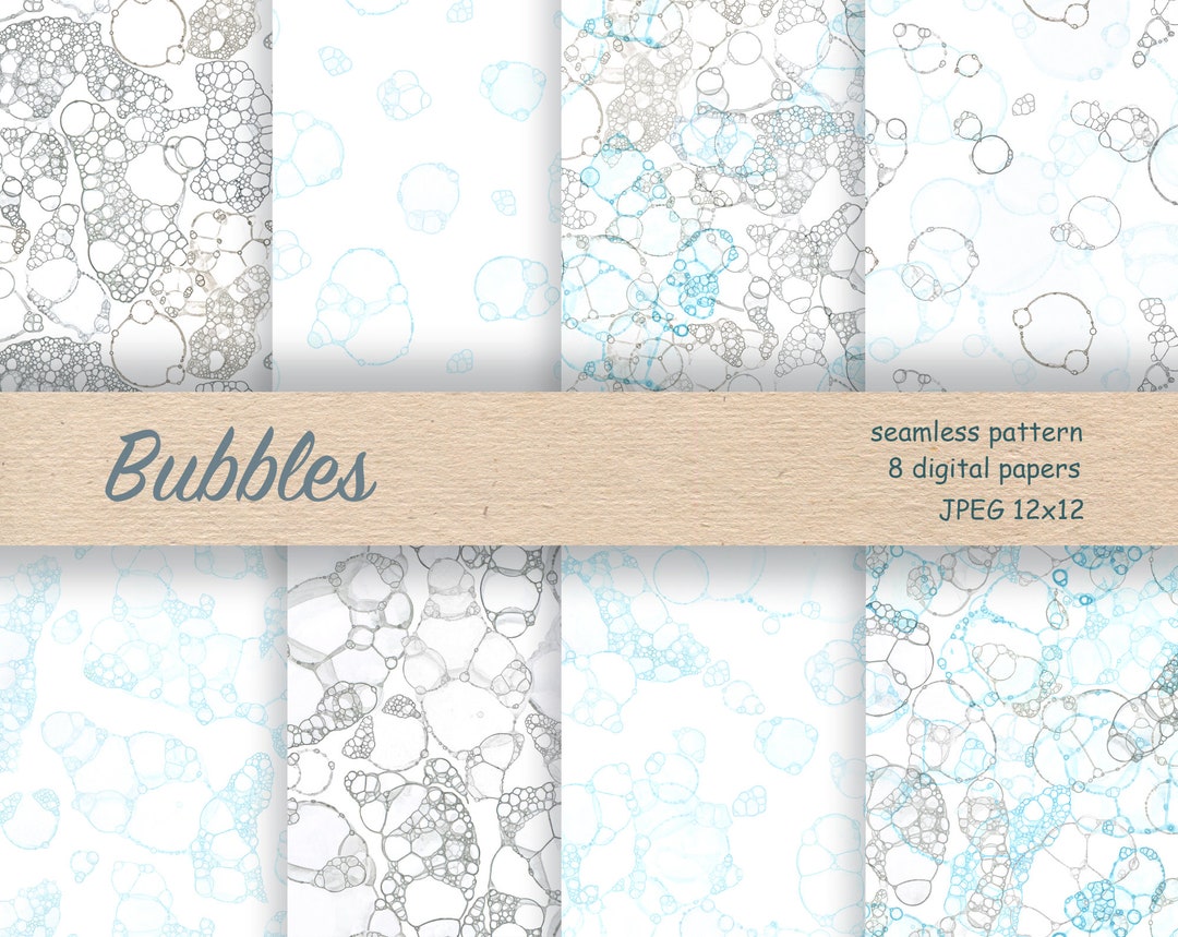 Watercolor Seamless Bubbles Pattern, Abstract Decorative Bubbles ...