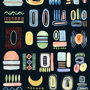 Hand Drawn Minimalist Boho Clipart, Abstract Shapes, Social Media Art ...