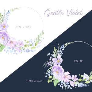 Violet Watercolor Floral Clipart. Blush Floral Clipart. Wedding Clipart ...