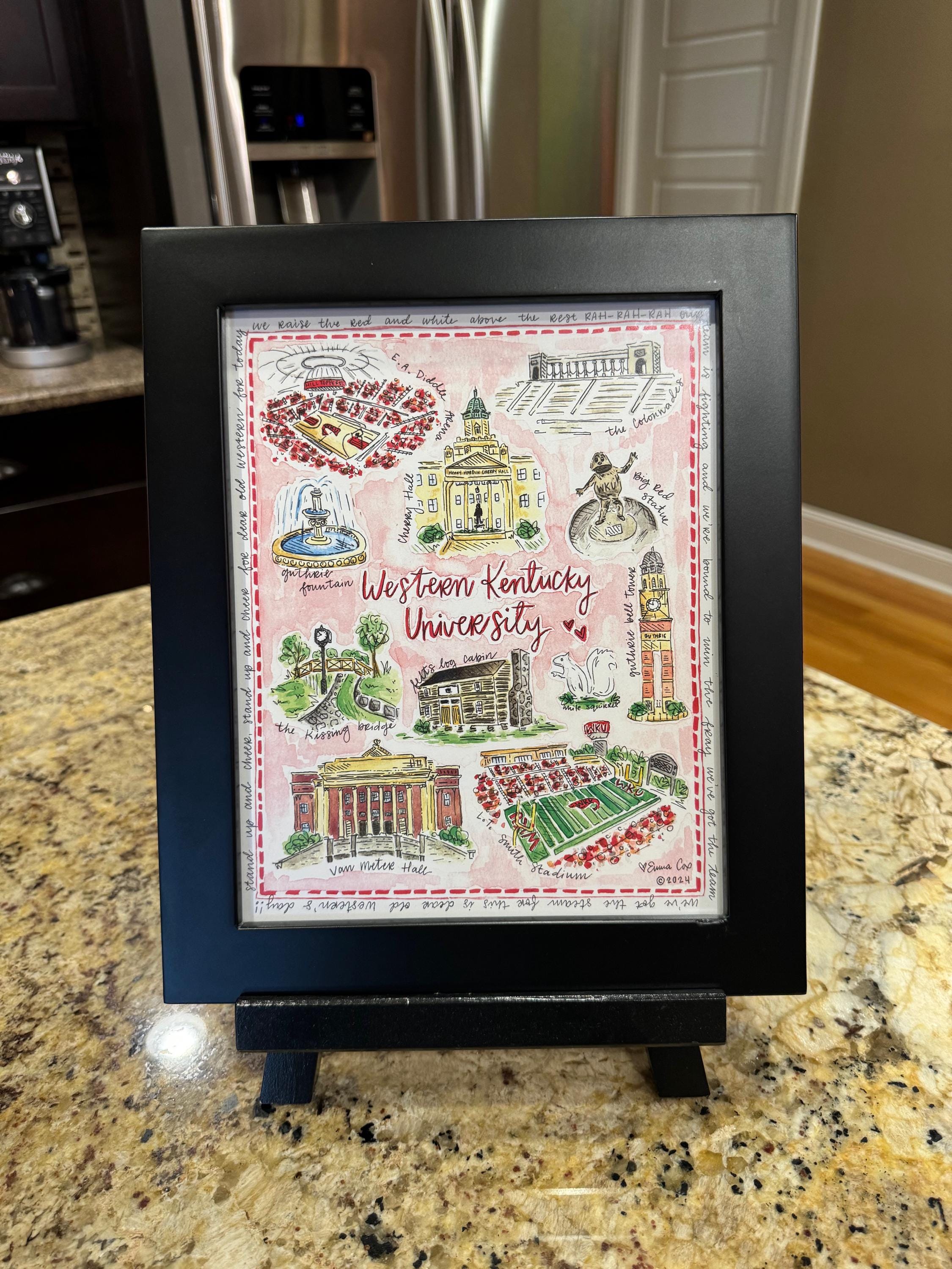 Western Kentucky University Collage Watercolor Print - Etsy