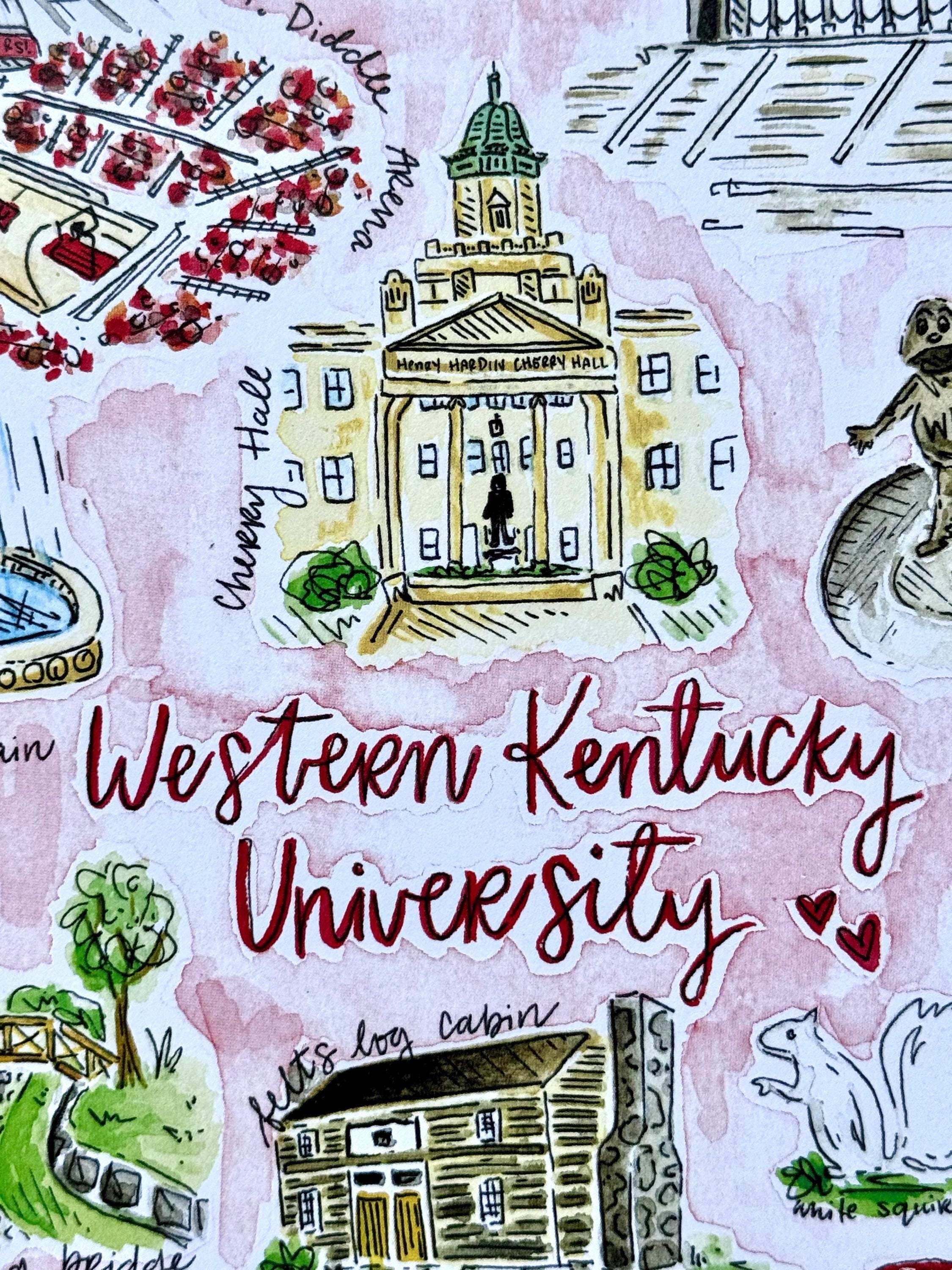 Western Kentucky University Collage Watercolor Print - Etsy