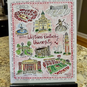 Western Kentucky University Collage Watercolor Print - Etsy