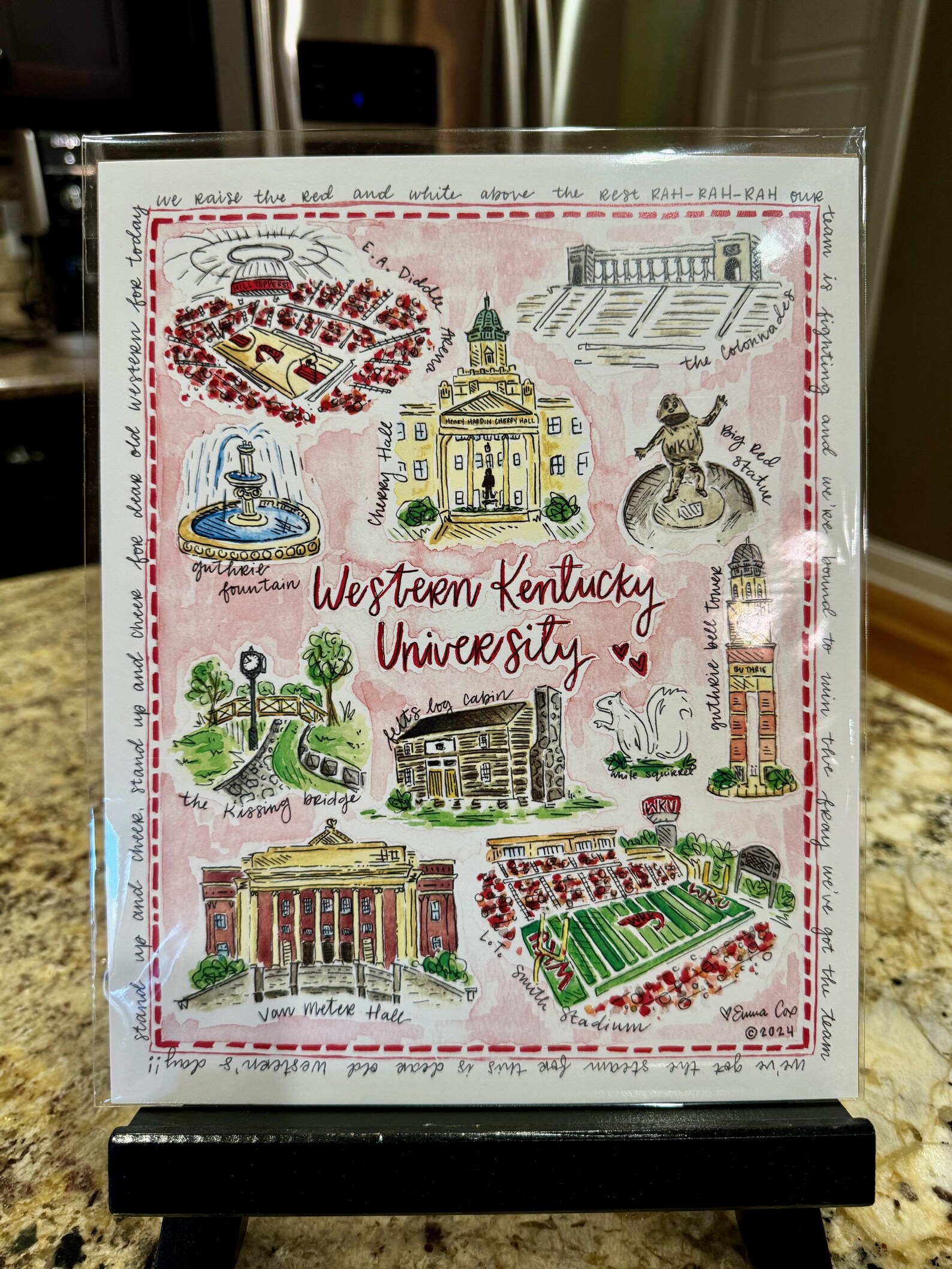 Western Kentucky University Collage Watercolor Print - Etsy
