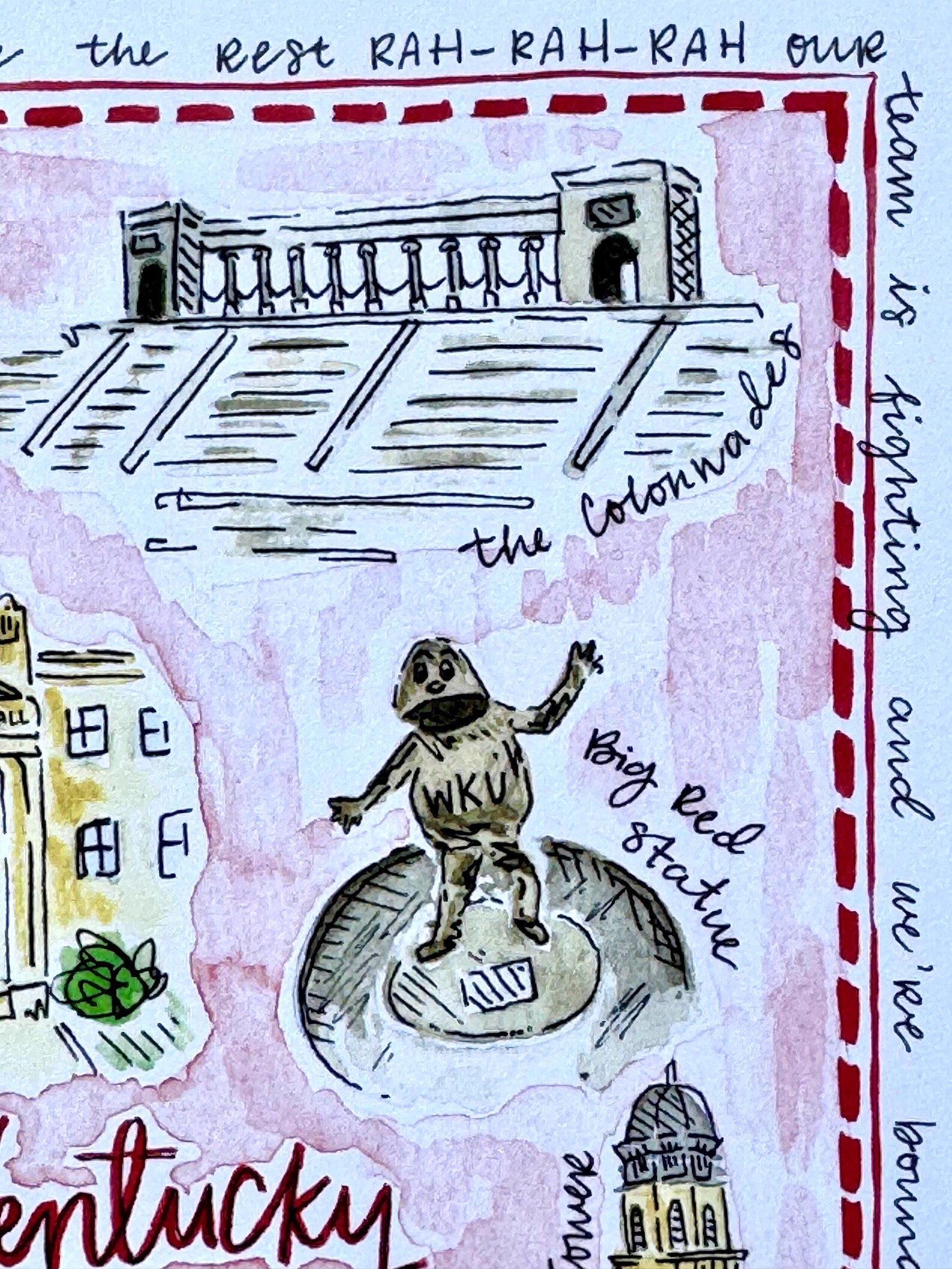 Western Kentucky University Collage Watercolor Print - Etsy