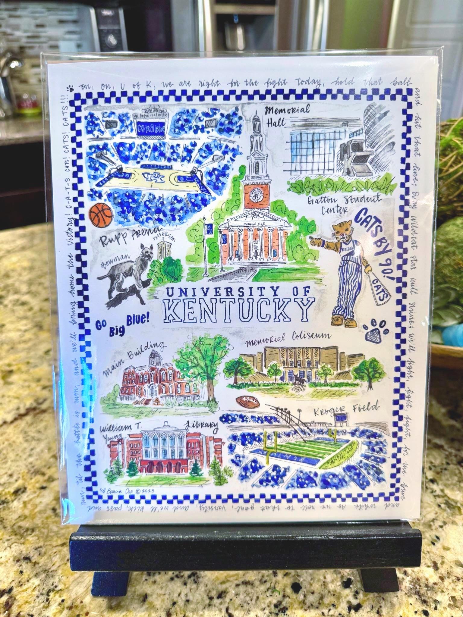 Univeristy of Kentucky Collage Watercolor Print - Etsy