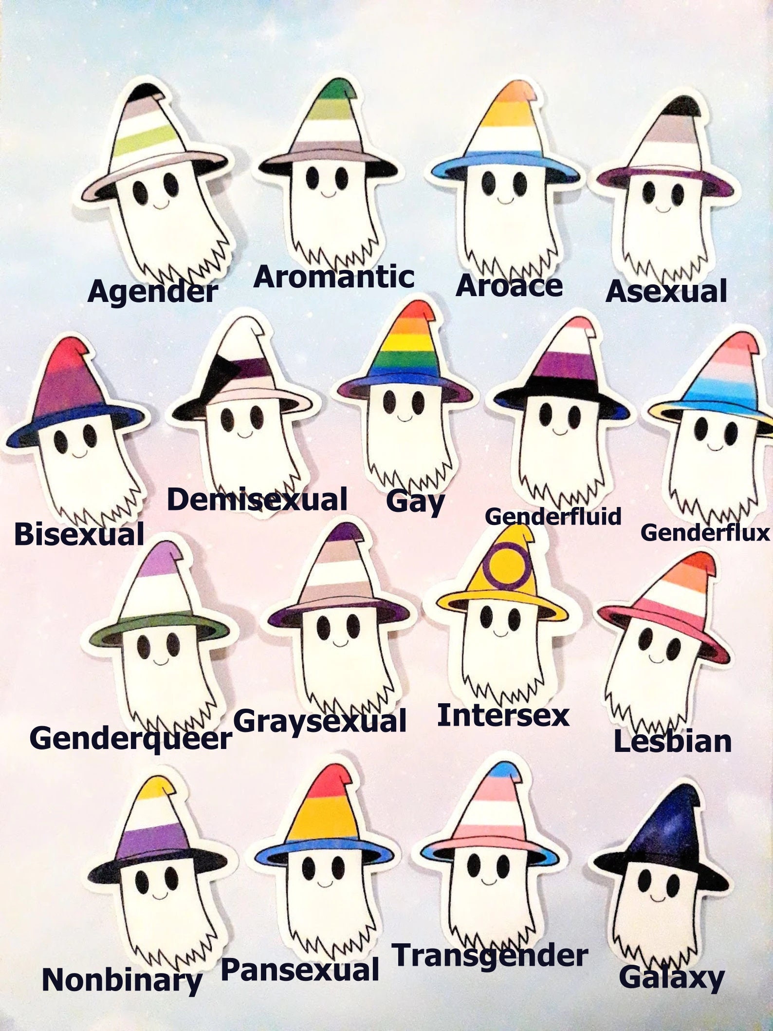 Original LGBTQ Pride Flag Ghost Stickers Glossy Vinyl - Etsy