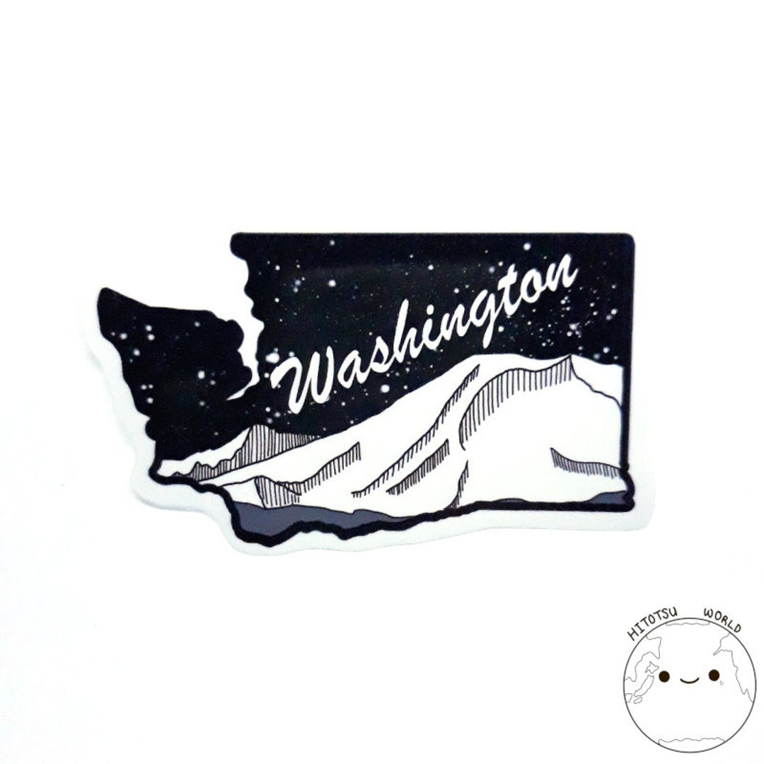 Washington State Stickers | Waterproof Glossy Stickers | Evergreen ...